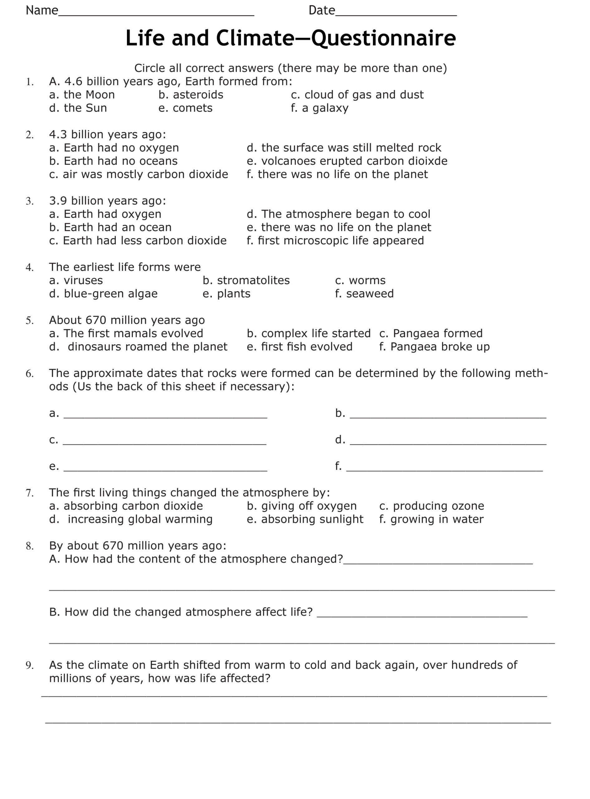 TG Life and Climate – Global Systems Science